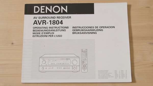 Bedienungsanleitung für Denon AVR-1804