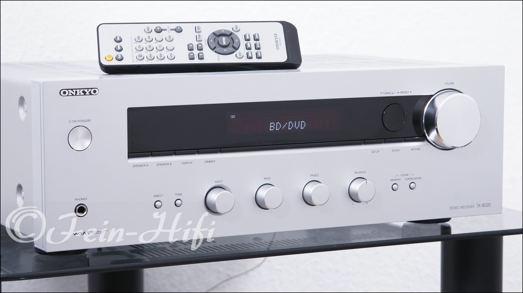 Onkyo TX-8020 Stereo 2.1 Receiver silber